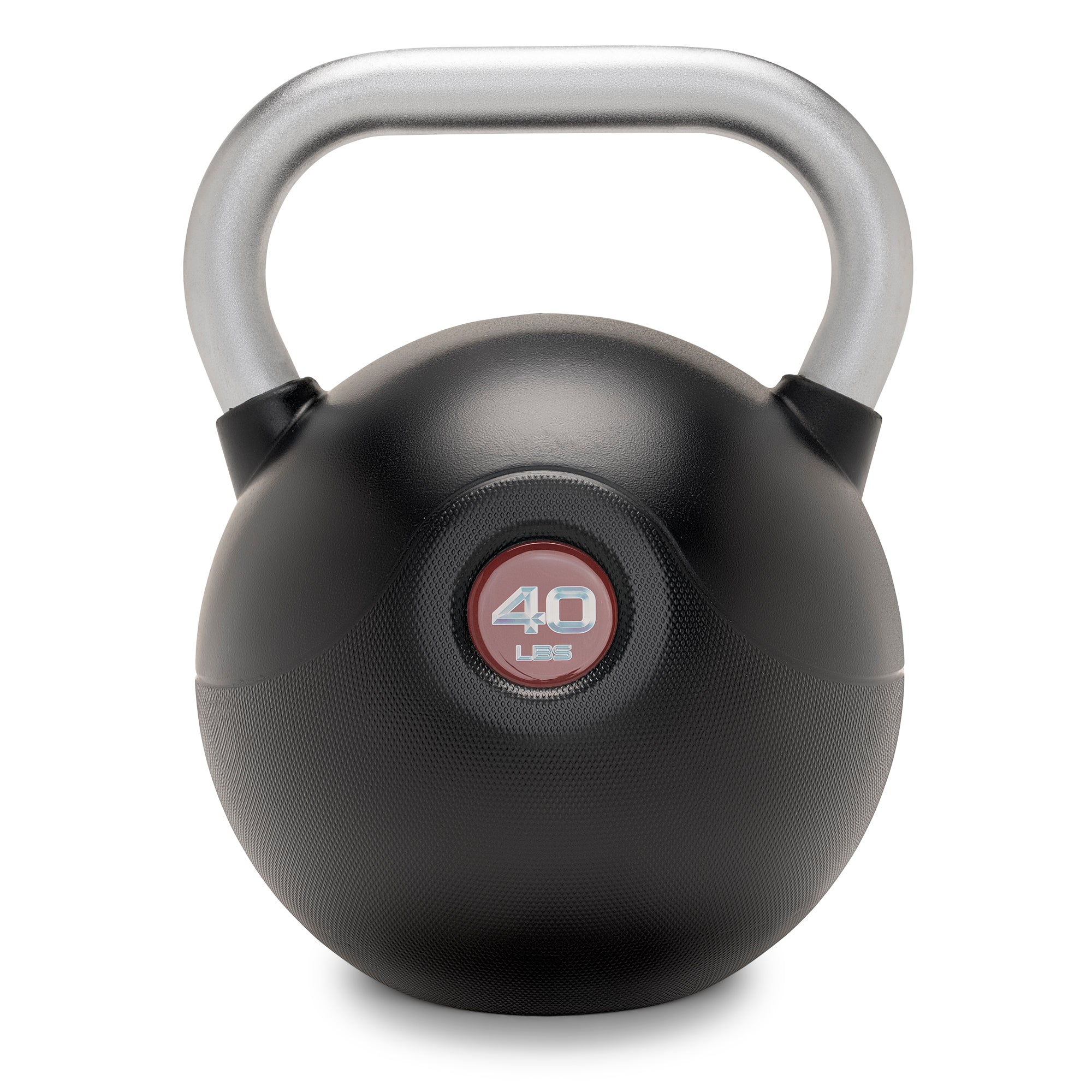 Marcy 40lb Poly Urethane Coated Kettlebell with Chrome Handle - Red