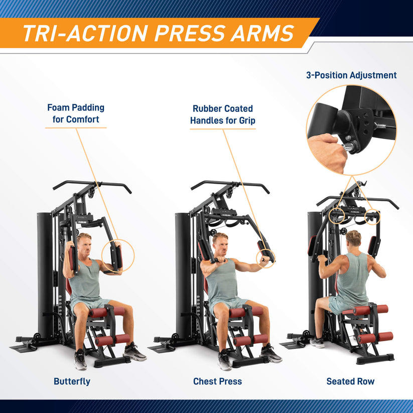 Marcy 120lb Home Gym with Reverse Row and Leg Press | MWM-0623