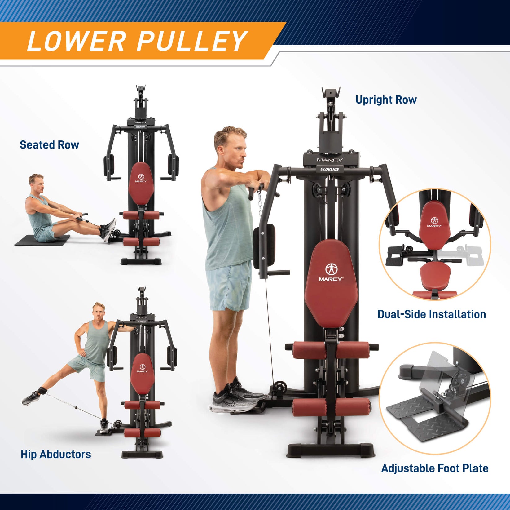 Marcy 120lb Home Gym with Reverse Row and Leg Press | MWM-0623