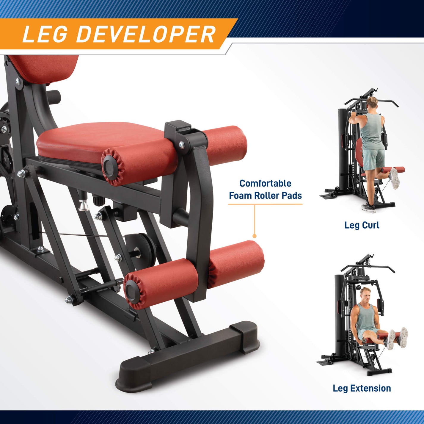 Marcy 120lb Home Gym with Reverse Row and Leg Press | MWM-0623