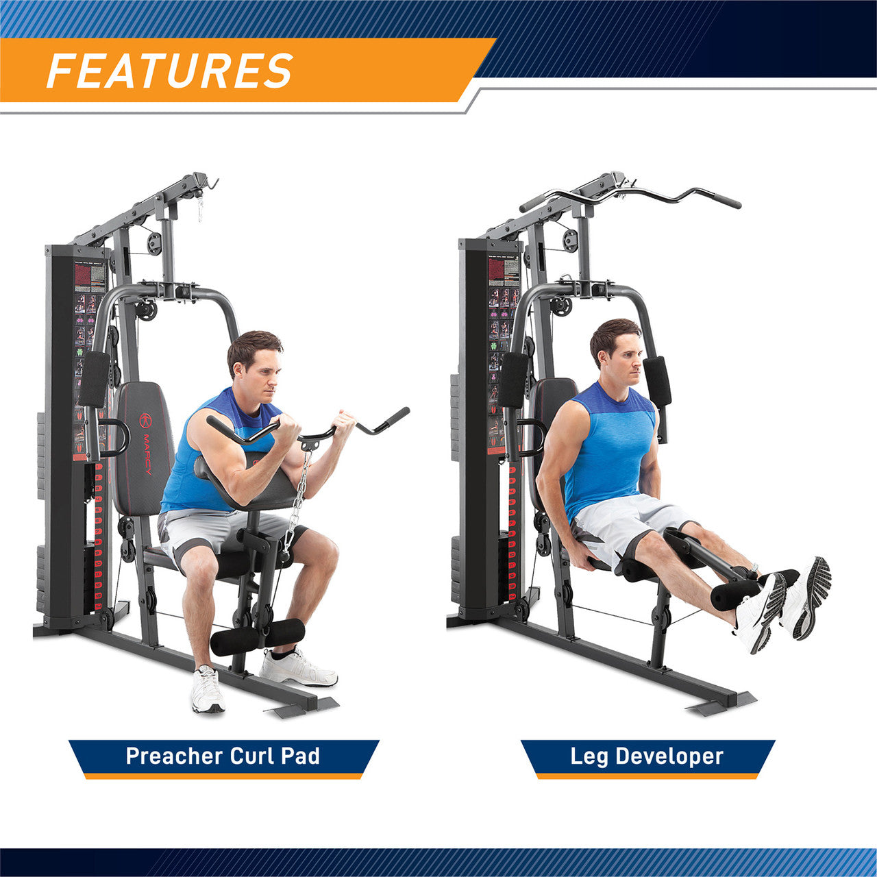 Marcy 150lb Stack Home Gym with Black Accents | MWM-990