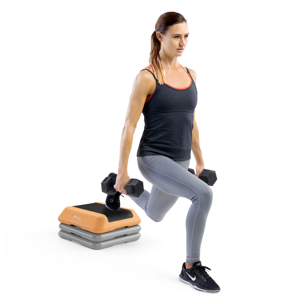 Circuit Fitness Adjustable Aerobic Step Platform with 2 Risers in mult ...