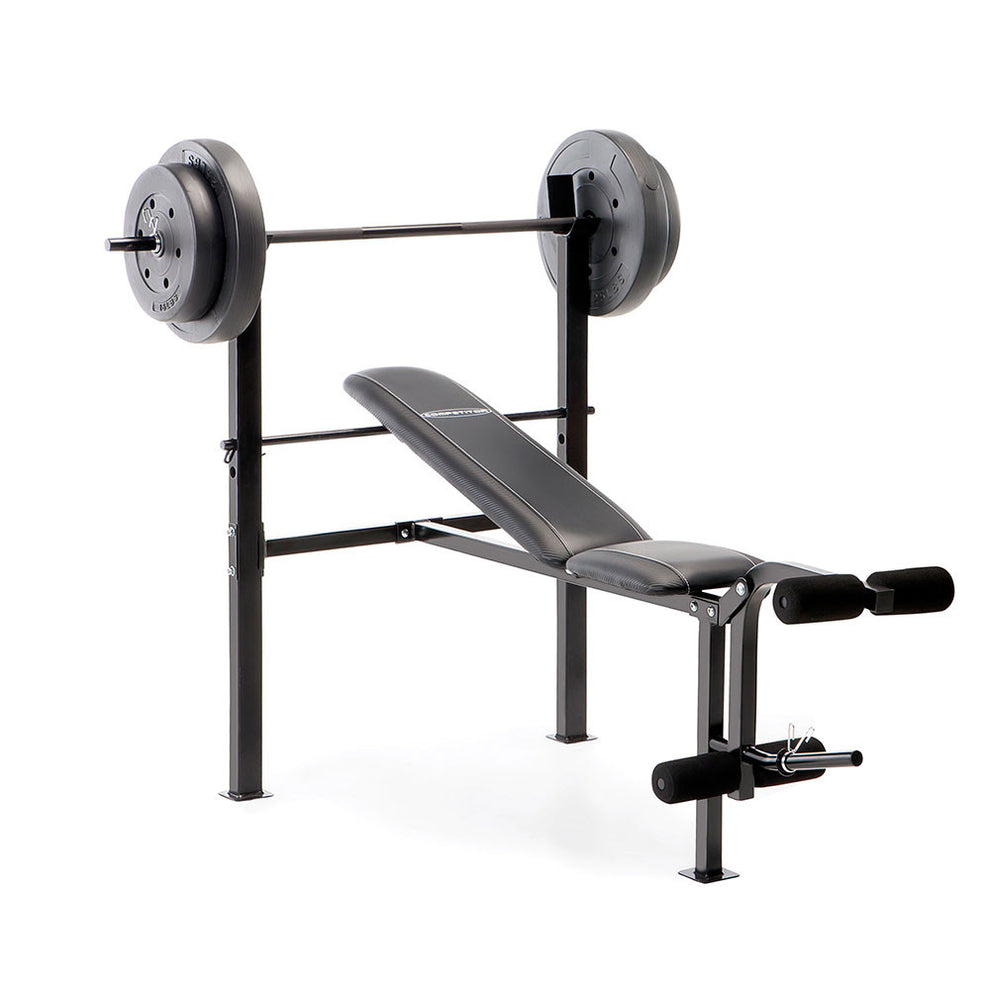 Marcy Standard Weight Bench with 80 lb Weight Set | CB-20111
